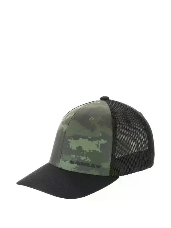 Oakley Camouflage Print Mesh Panel Baseball Cap - Black