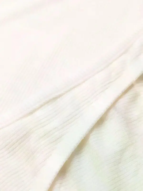 MAISON CLOSE Ivory Ribbed Fitted Scoop Neck Dress