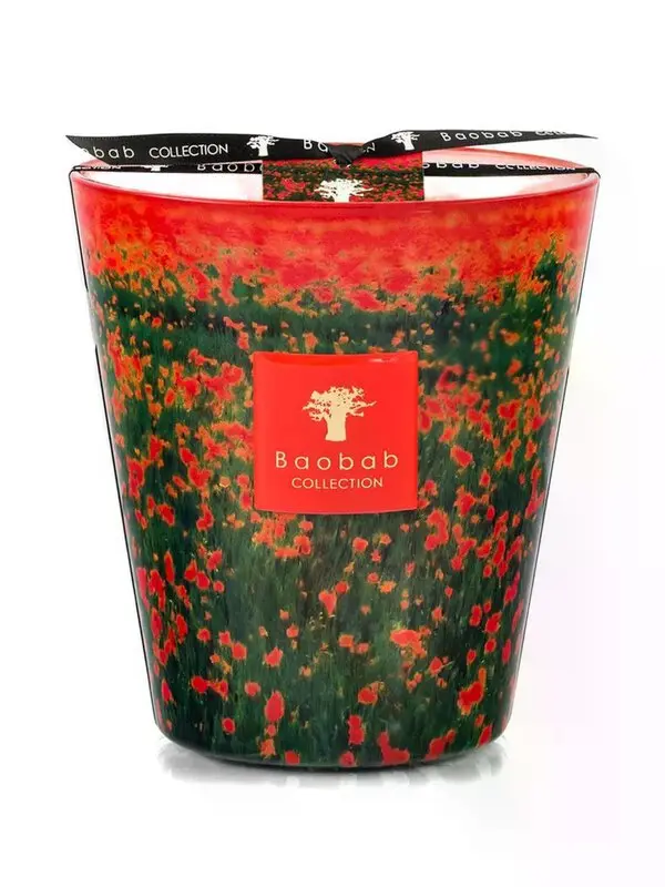 BAOBAB COLLECTION Arty Flowers Poppies Candle - Red