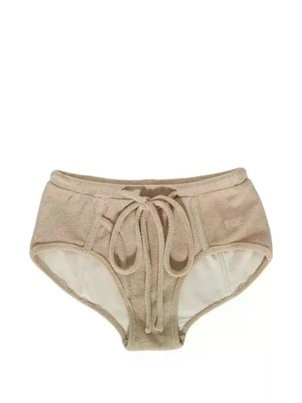 Natasha Zinko Terry-cloth Drawstring Briefs - Neutrals