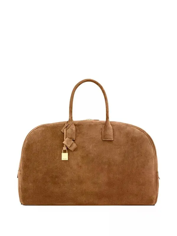 Saint Laurent Large Suede Bowling Duffle Bag