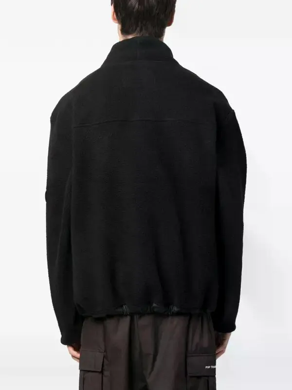 Rains High-neck Fleece Sweatshirt With Quilted Panel