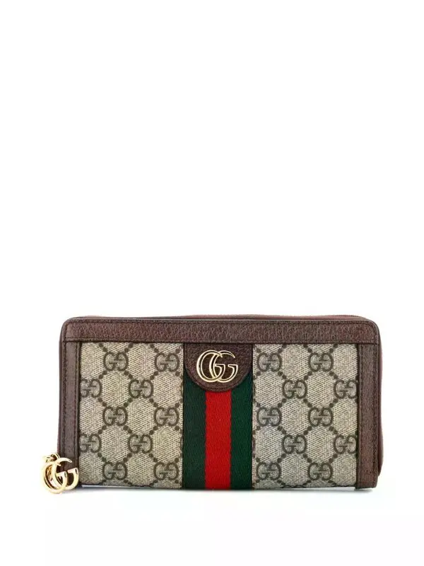 Gucci Ophidia Zip Around Wallet Gg Coated Canvas Small Wallets