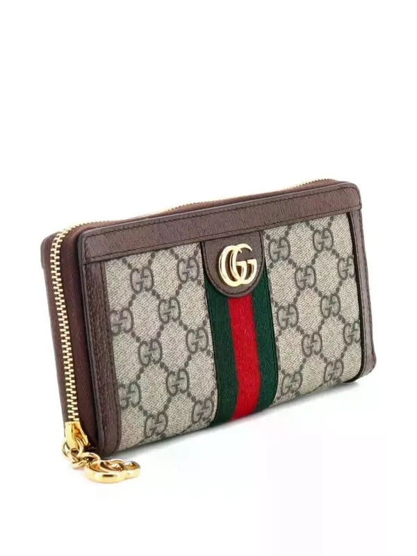 Gucci Ophidia Zip Around Wallet Gg Coated Canvas Small Wallets