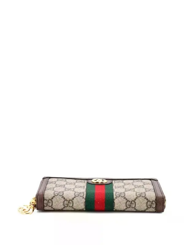 Gucci Ophidia Zip Around Wallet Gg Coated Canvas Small Wallets