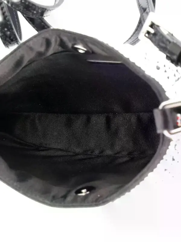 Prada Crystal Embellished Satin Small Shoulder Bag