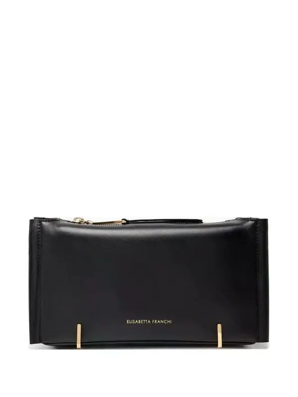 Elisabetta Franchi Logo-engraved Leather Clutch Bag
