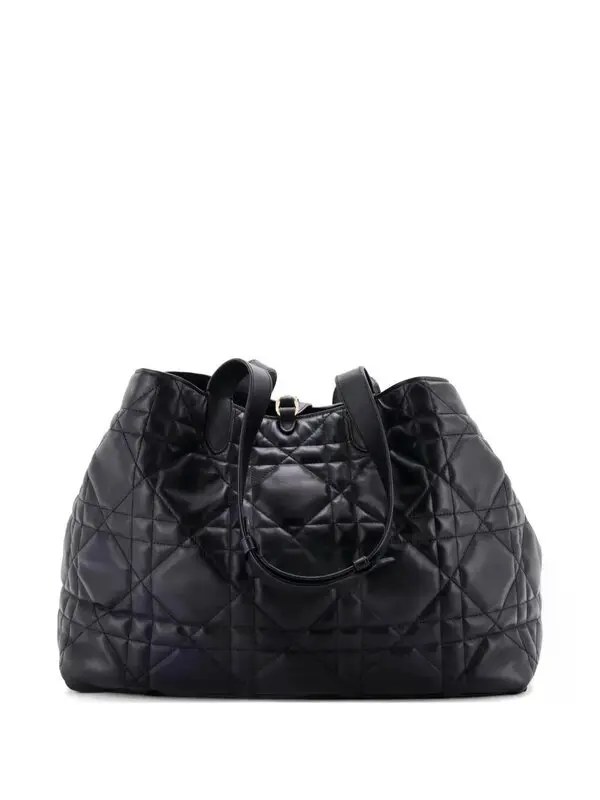 Dior Macrocannage Quilted Calfskin Tote Bag - Black