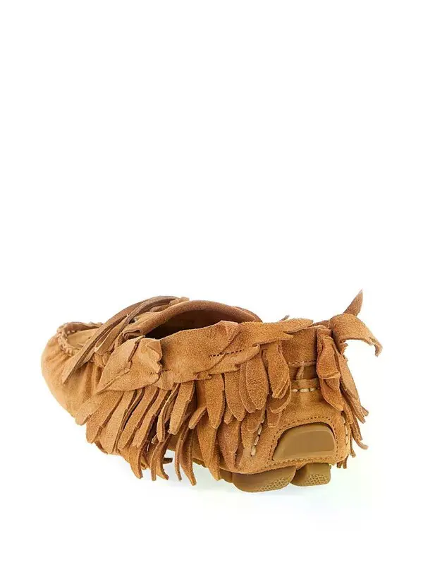 Alberta Ferretti Fringe-trimmed Leather Loafers