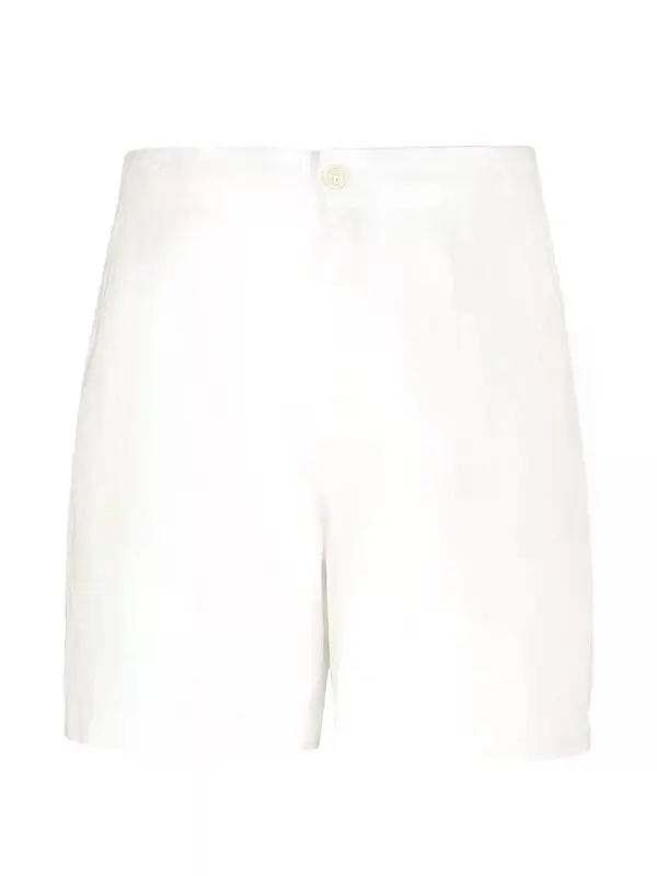 120% Lino Pleated Linen Shorts - White