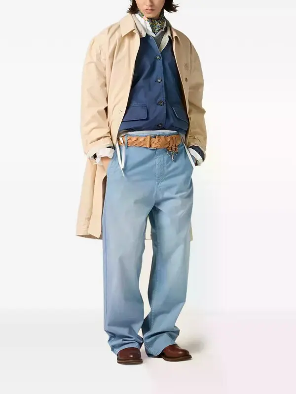 Miu Miu Garment-dyed Twill Pants - Blue