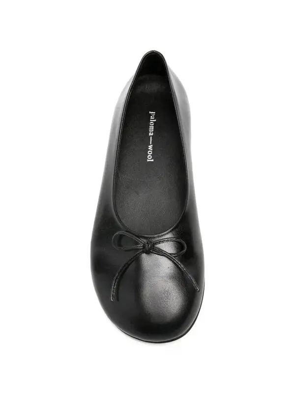 Paloma Wool Napoli Leather Ballet Flats With Bow Detailing