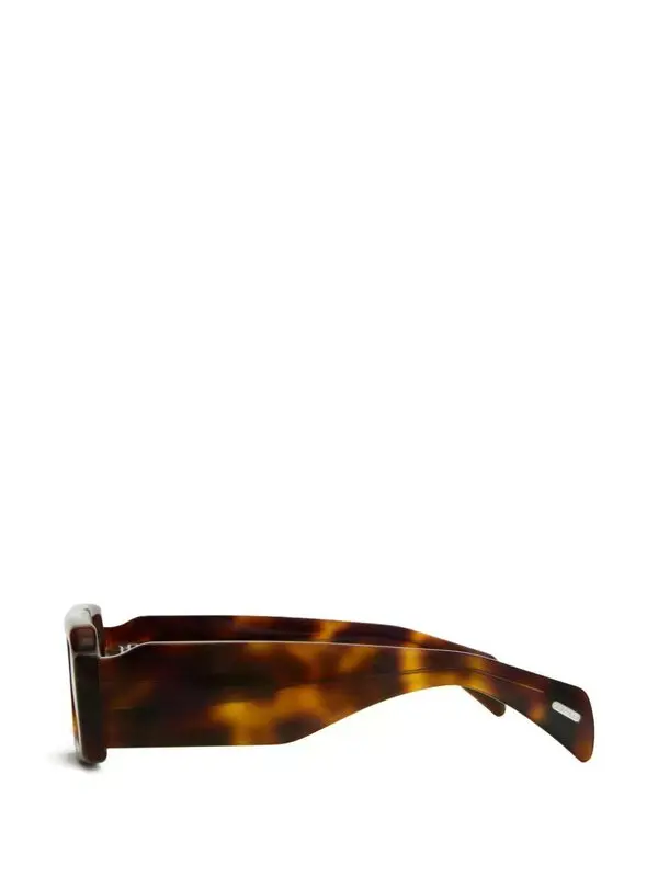 JIL SANDER Sculptural Tortoiseshell Effect Rectangle Sunglasses - Brown