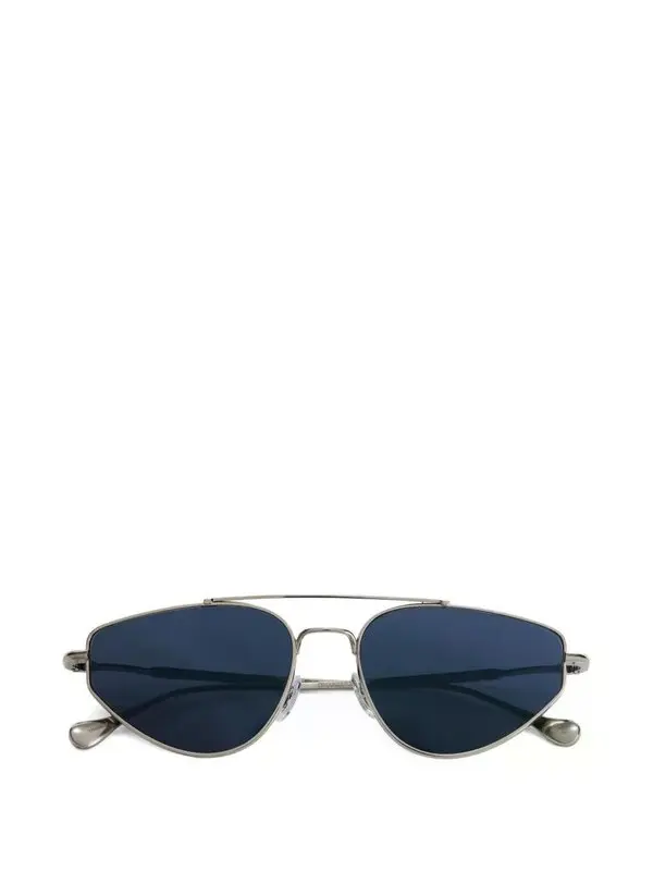 JIL SANDER Tone Titanium Aviator Sunglasses - Silver