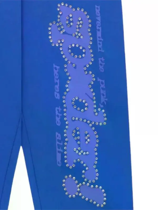 SP5DER Punk V2 Rhinestone Track Pants - Blue