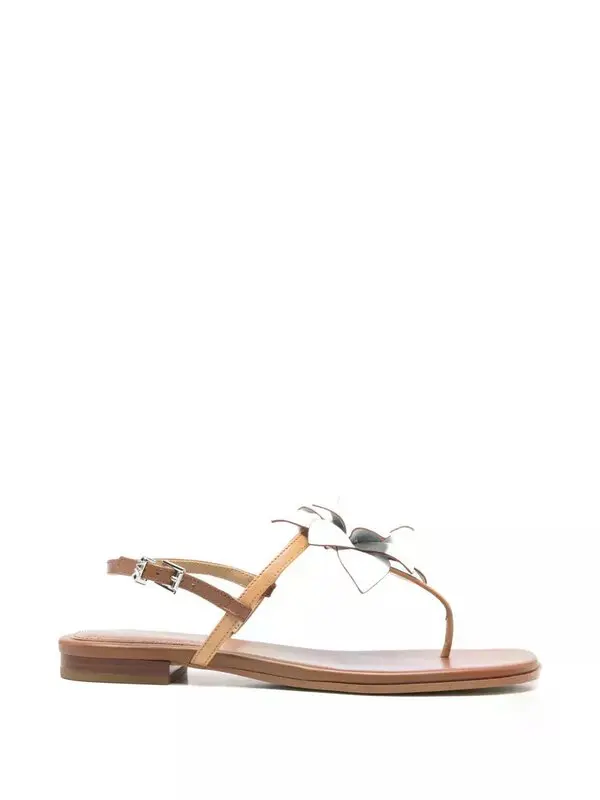 Michael Kors Floral Appliqué Leather Sandals
