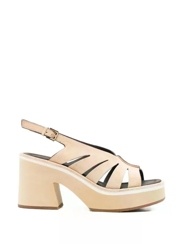 BRUNO PREMI Suede Cut-out Platform Sandals