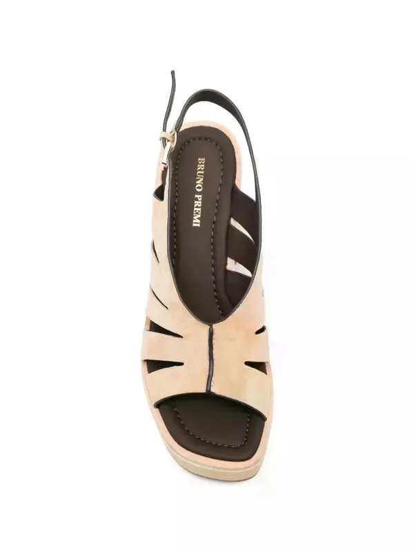 BRUNO PREMI Suede Cut-out Platform Sandals