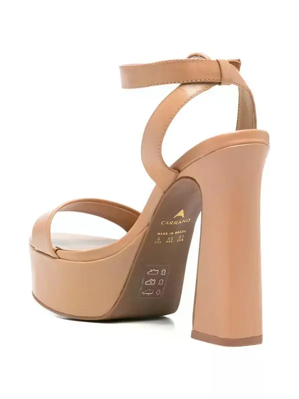 ANDREA CARRANO Platform Ankle-strap Block Heel Sandals