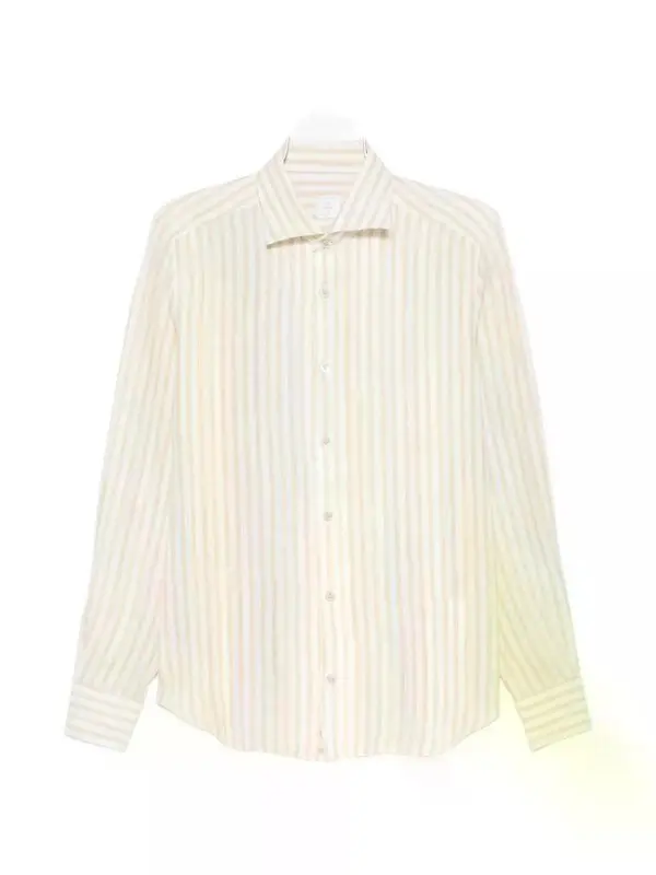 Eleventy Striped Linen Shirt - Neutrals