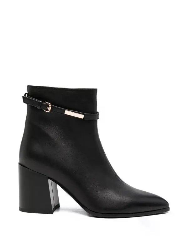 ADRIANNA FERETTI Buckle Detail Pointed Toe Ankle Boots