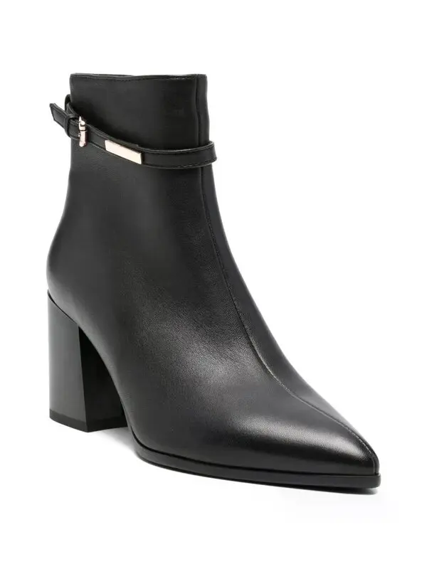 ADRIANNA FERETTI Buckle Detail Pointed Toe Ankle Boots