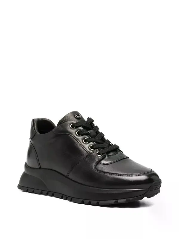 ADRIANNA FERETTI Grained Leather Lace-up Sneakers