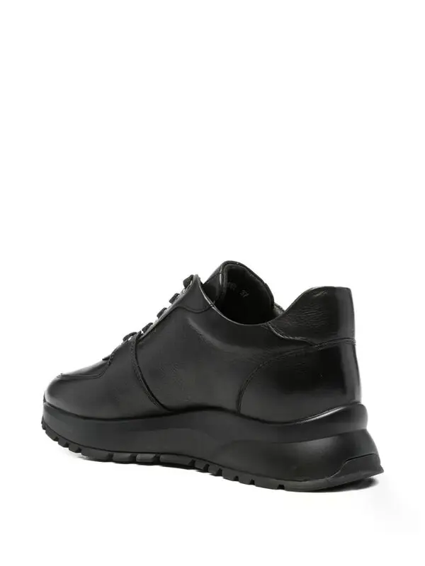 ADRIANNA FERETTI Grained Leather Lace-up Sneakers