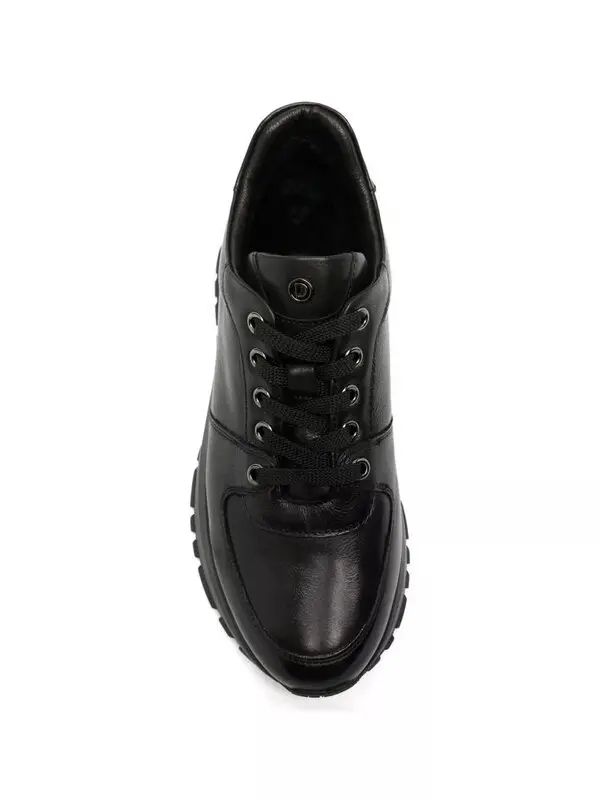 ADRIANNA FERETTI Grained Leather Lace-up Sneakers