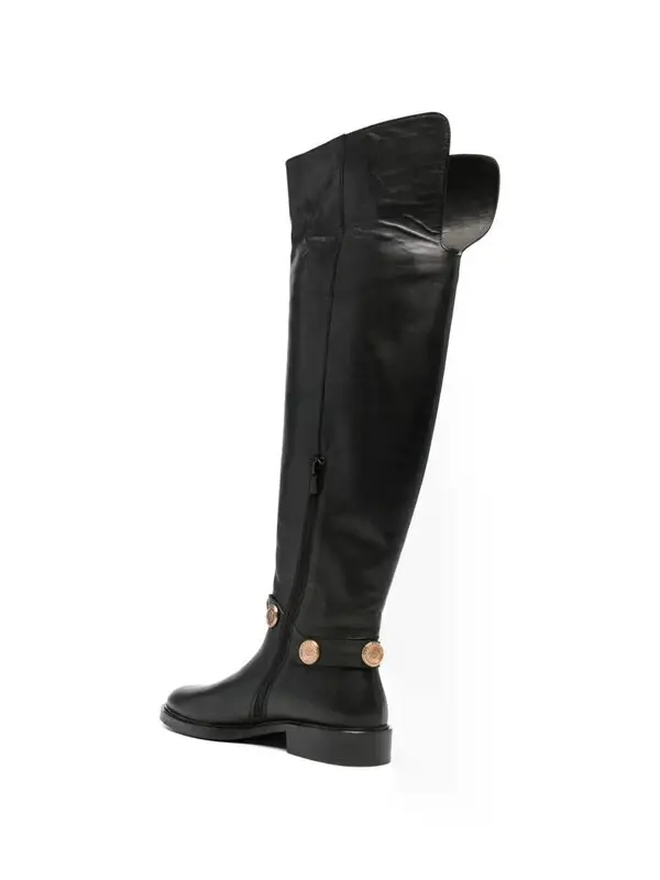 ADRIANNA FERETTI Medallion Embellished Leather Boots