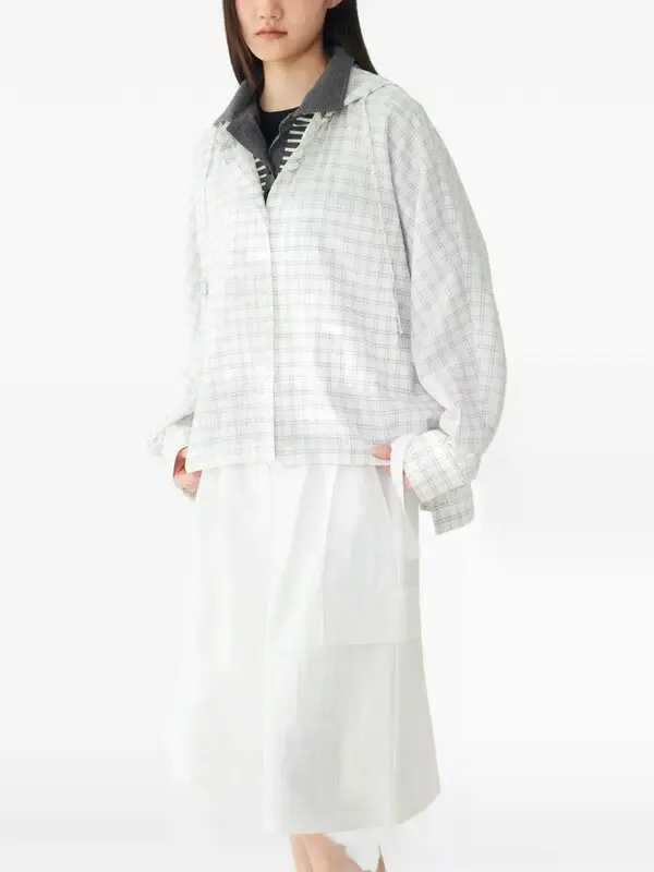 STUDIO TOMBOY Checked Crinkled Hoodie Shirt