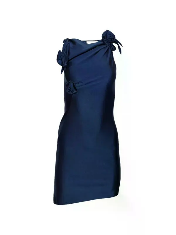 Coperni Flower-embellished Mini Dress - Blue