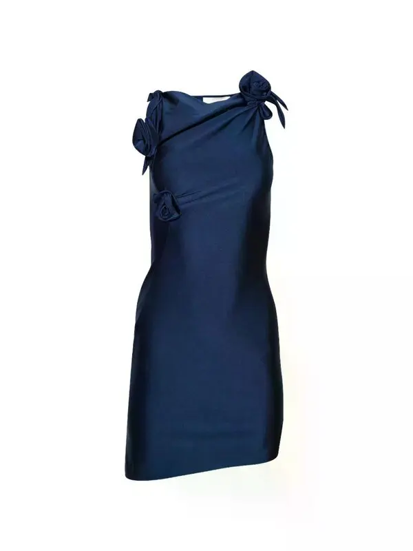 Coperni Flower-embellished Mini Dress - Blue
