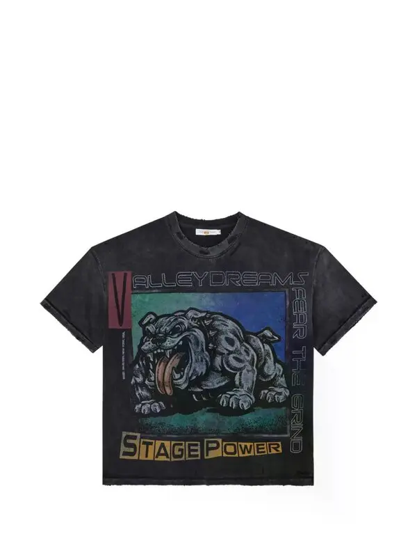 VALE FOREVER Graphic-print Distressed T-shirt - Black