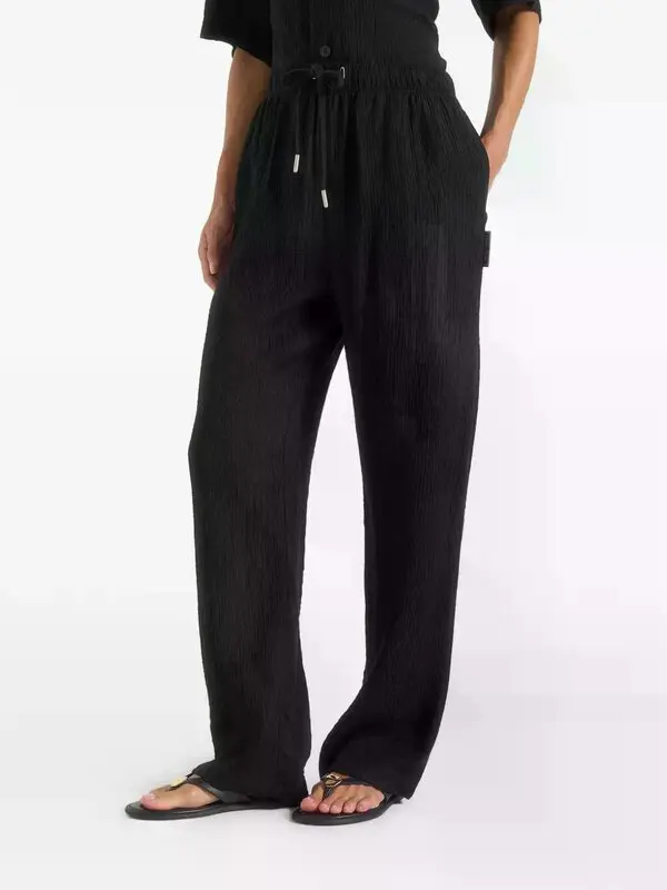 Manière De Voir Maniere De Voir Addison Textured Relaxed Fit Trousers - Black