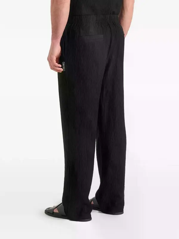 Manière De Voir Maniere De Voir Addison Textured Relaxed Fit Trousers - Black