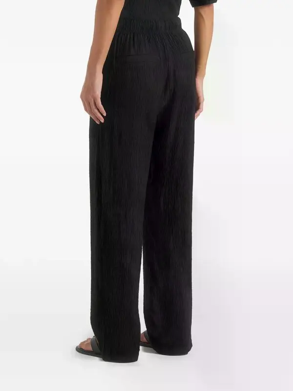 Manière De Voir Maniere De Voir Addison Textured Relaxed Fit Trousers - Black