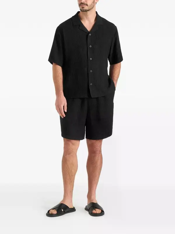 Manière De Voir Textured Drawstring Shorts - Black