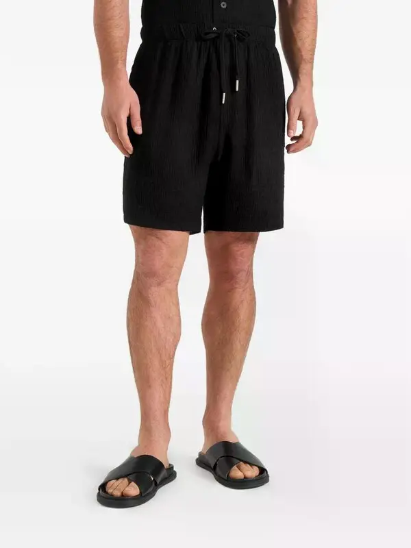Manière De Voir Textured Drawstring Shorts - Black