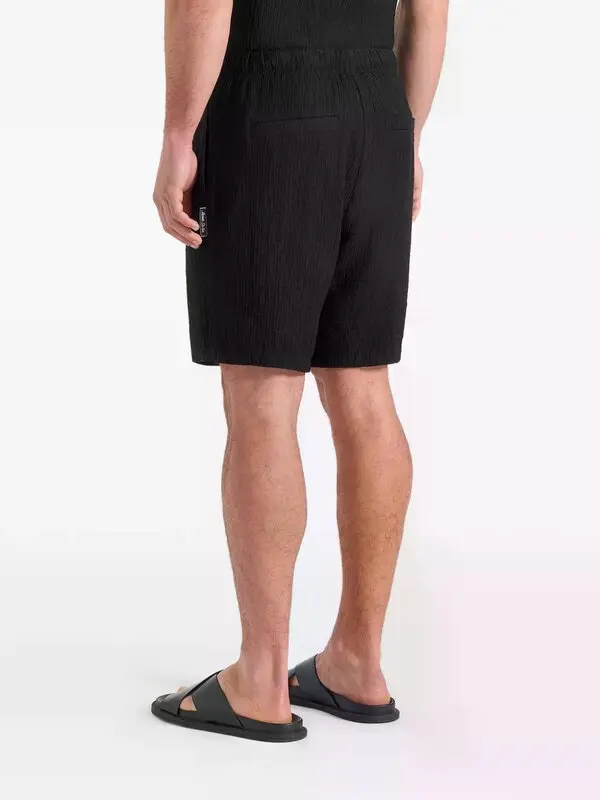 Manière De Voir Textured Drawstring Shorts - Black