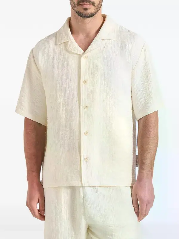 Manière De Voir Maniere De Voir Textured Revere Collar Shirt - Neutrals