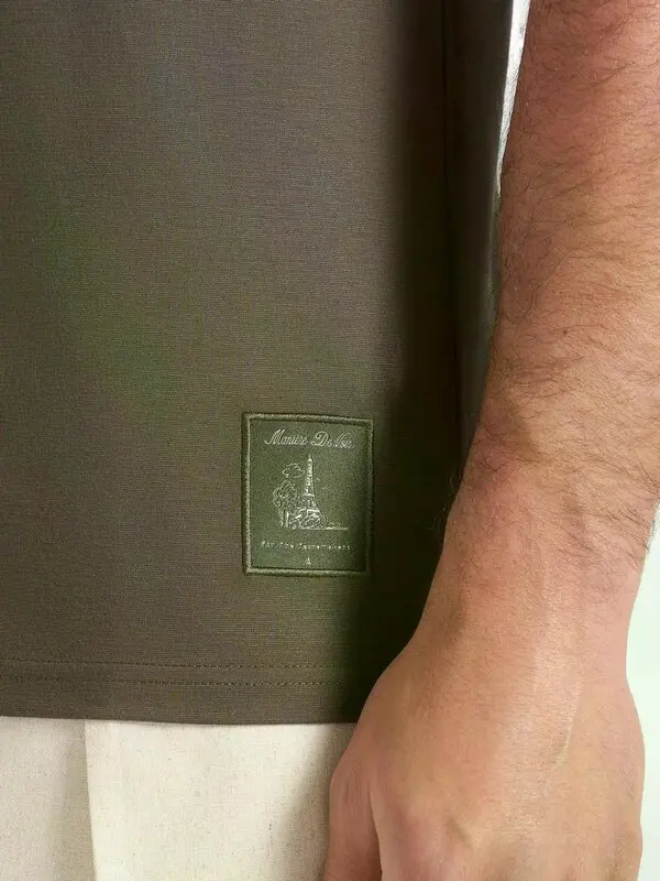 Manière De Voir Ts003 In Olive Fitted Luxe T-shirt - Green