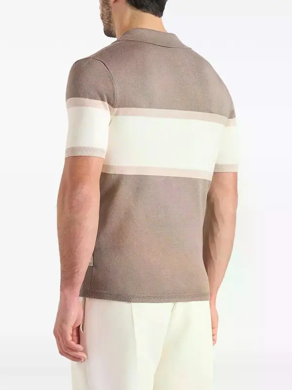 Manière De Voir Enzo In Mushroom Colour-block Polo Top - Brown