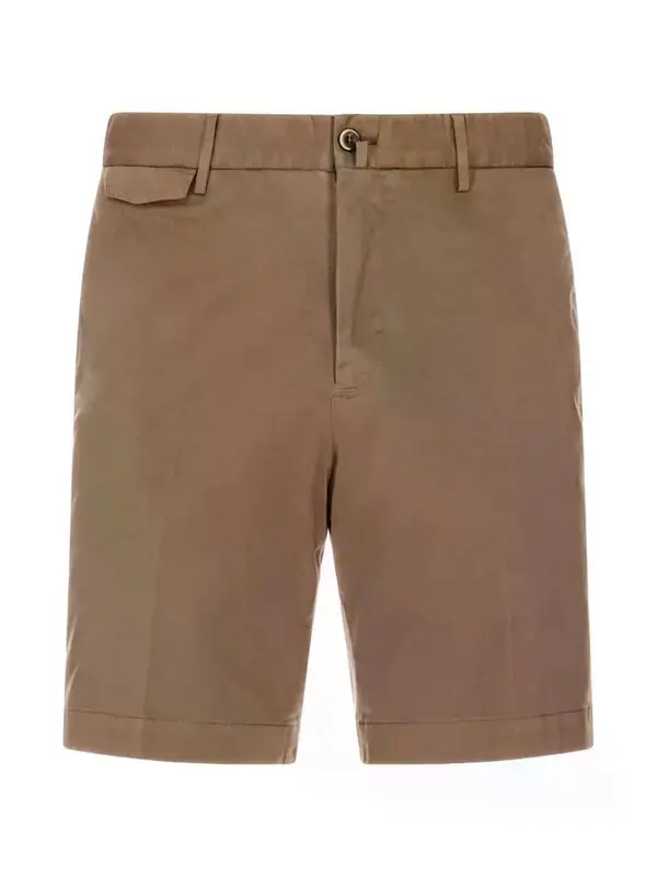 PT TORINO Tailored Shorts With Pressed Crease - Brown