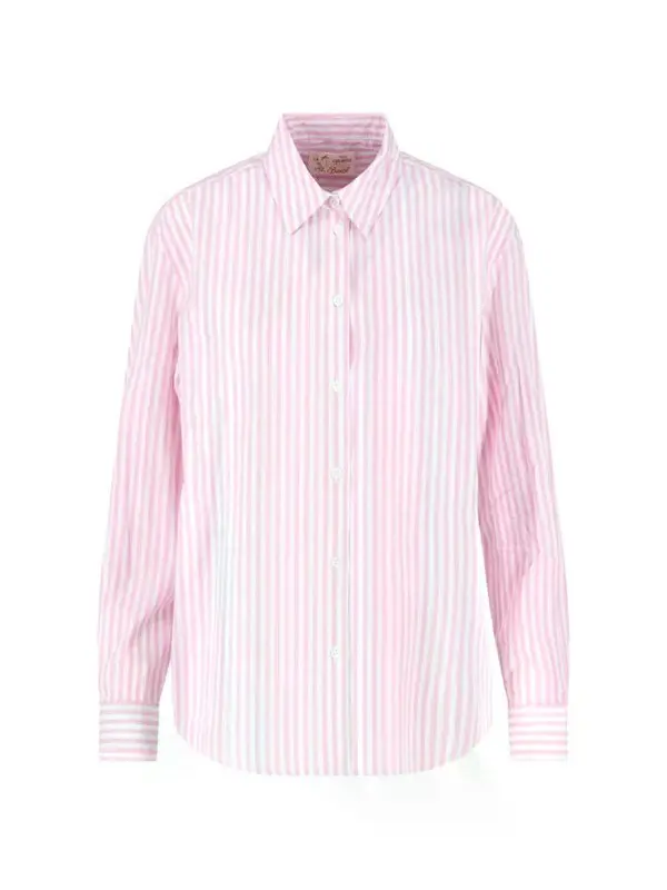 MC2 SAINT BARTH Striped Cotton Shirt - Pink
