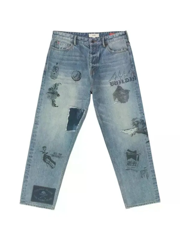 BLDG4 Editorial Graphic Print Jeans