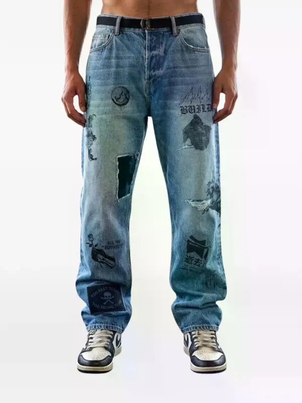 BLDG4 Editorial Graphic Print Jeans
