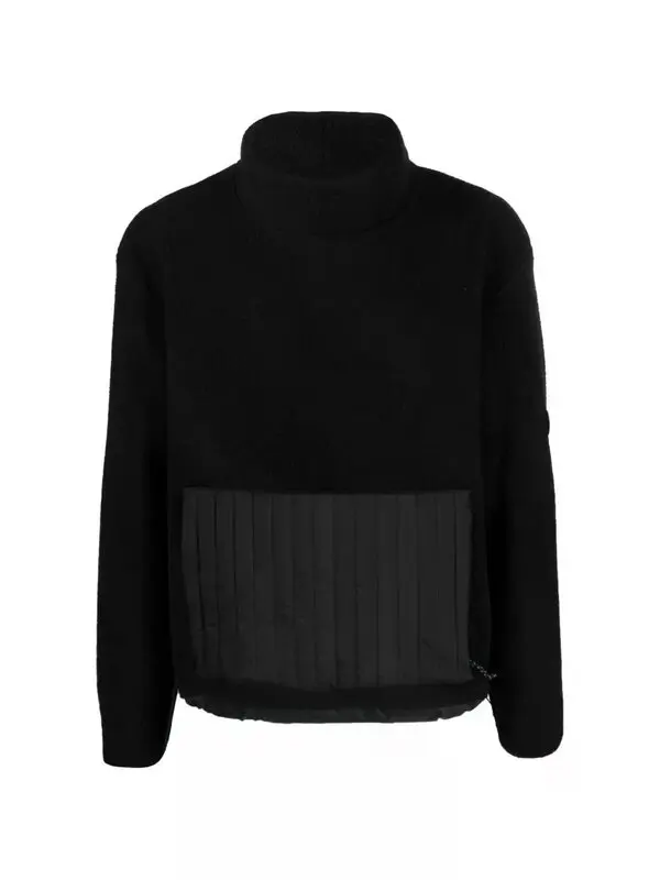 Rains High-neck Fleece Sweatshirt With Quilted Panel