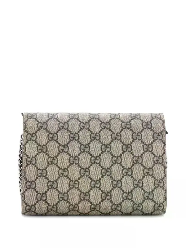 Gucci Dionysus Chain Wallet Gg Coated Canvas - Brown
