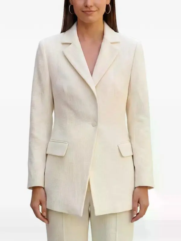 Vintage Textured Notched-lapel Blazer